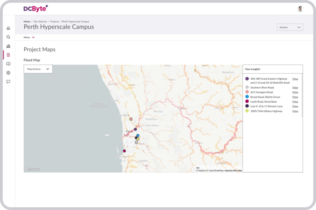 Streamlined Site Selector | DC Byte